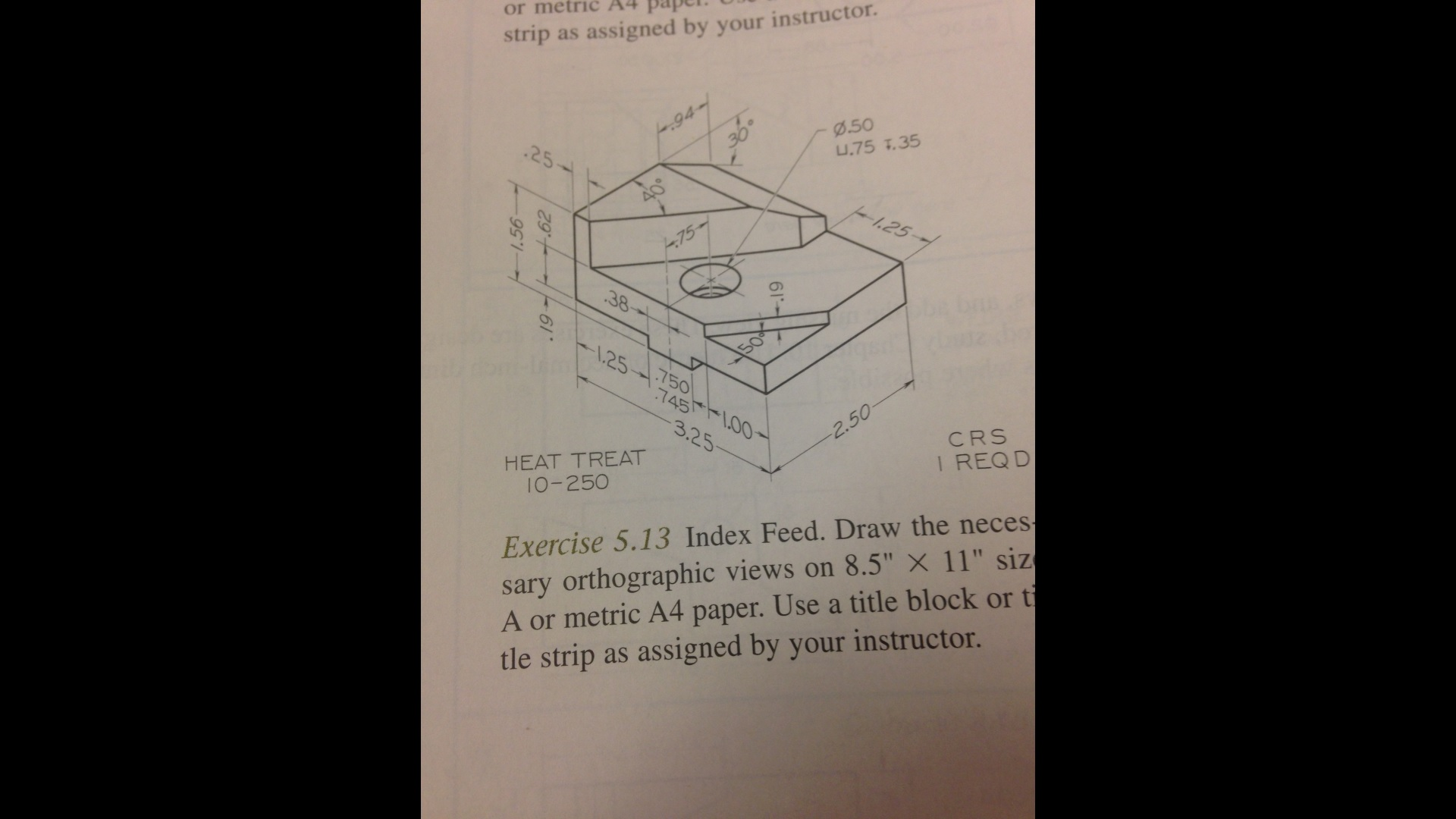 Solved Index Feed. Draw the necessary orthographic views | Chegg.com