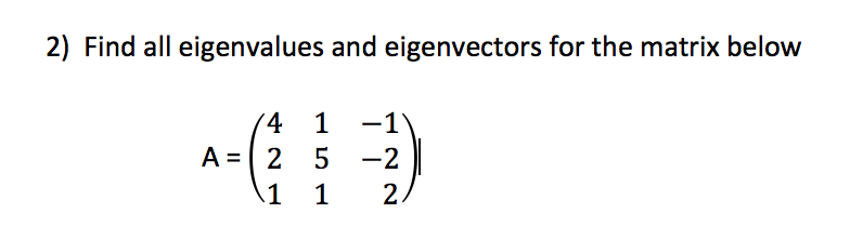 Solved Find all eigenvalues and eigenvectors for the matrix | Chegg.com