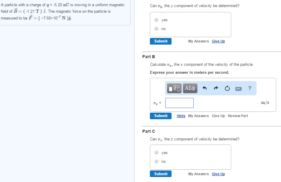 Solved A particle with a charge of q = -5.20 nC is moving in | Chegg.com