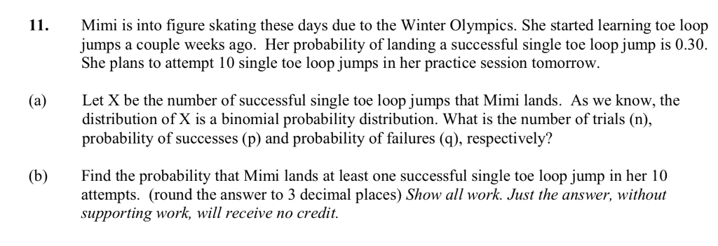 Solved Mimi is into figure skating these days due to the | Chegg.com