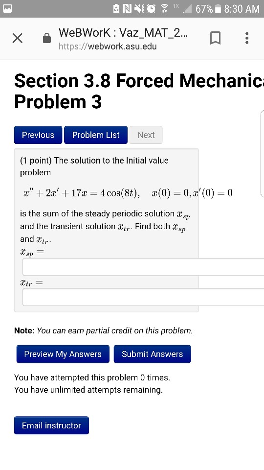 Solved WeBWorK: Vaz_MAT 2... https://webwork.asu.edu Section | Chegg.com