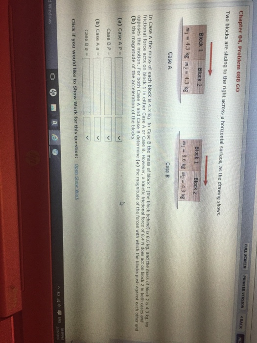 Solved Chapter 04, Problem 088 Go Two blocks are sliding to | Chegg.com