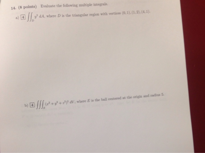 Solved Evaluate the following the multiple internals. a) | Chegg.com