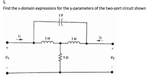 Solved Find the s-domain expressions for the y-parameters of | Chegg.com
