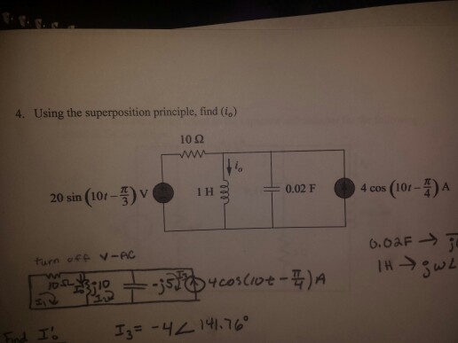 Solved The question says: using superposition principle, | Chegg.com