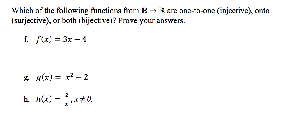 Solved Which of the following functions from R → R are | Chegg.com