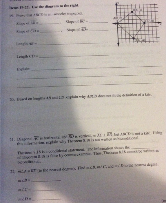 Solved Items 19-22: Use the diagram to the right. 19. Prove | Chegg.com