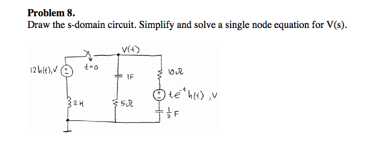 Solved Draw the s-domain circuit. Simplify and solve a | Chegg.com