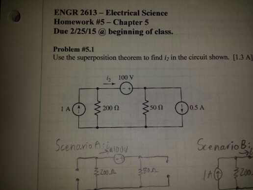 Solved Use The Superposition Theorem To Find I2 In The
