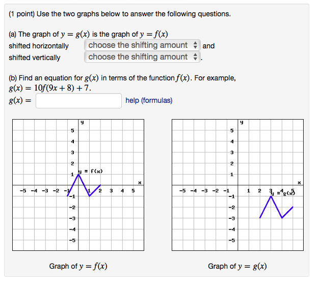 Solved (1 point) Use the two graphs below to answer the | Chegg.com