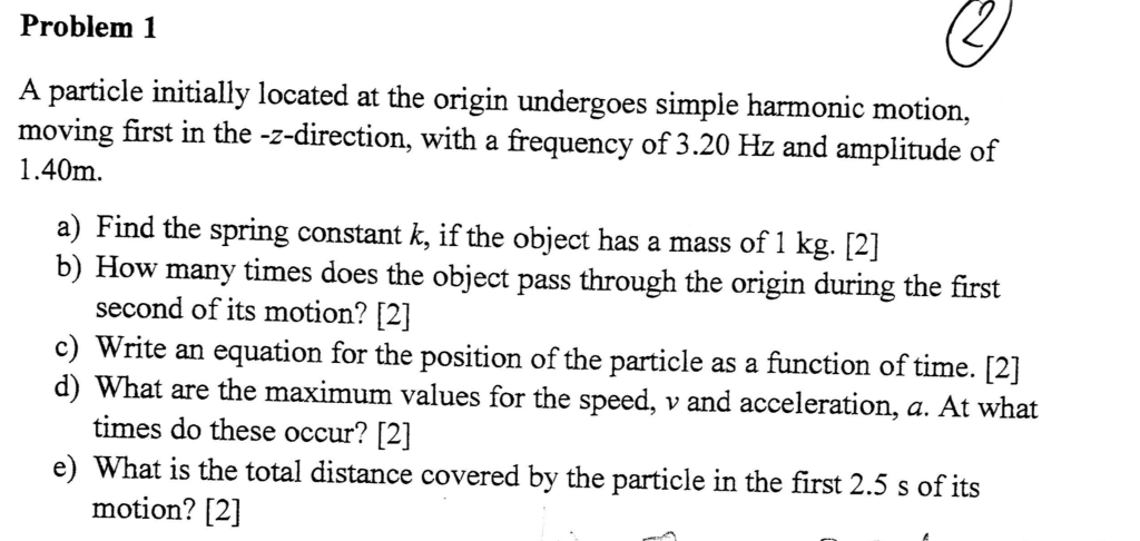 Solved Problem 1 A particle initially located at the origin | Chegg.com