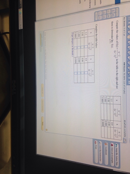 Solved Compute the values of f(x) = x-2/(x-1)2 in the table | Chegg.com