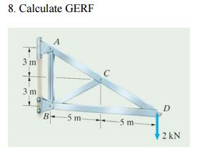 Solved 8. Calculate GERF 3 m 3 m 5 m 5 m. 2 kN | Chegg.com