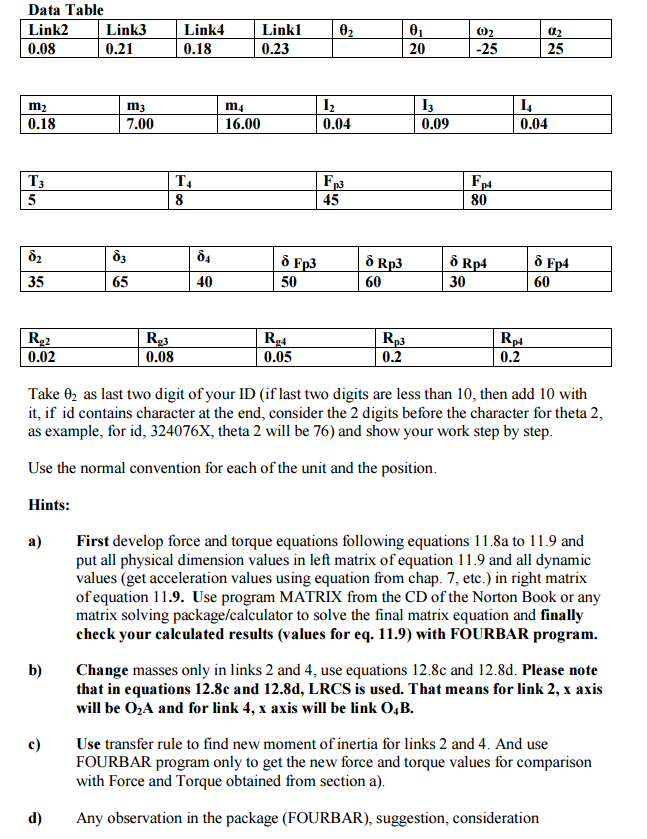 Using the following data for the above diagram where | Chegg.com