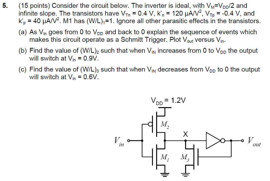 Solved Consider the circuit below. The inverter is ideal, | Chegg.com
