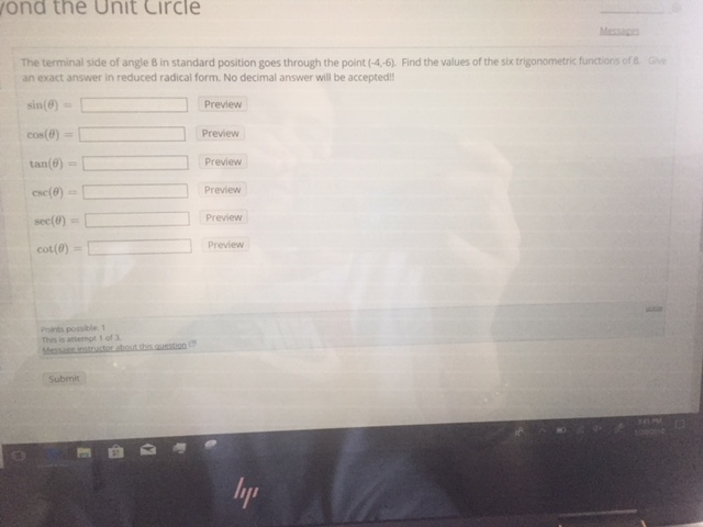 Solved Given that the point (-90, -56) is on the terminal | Chegg.com