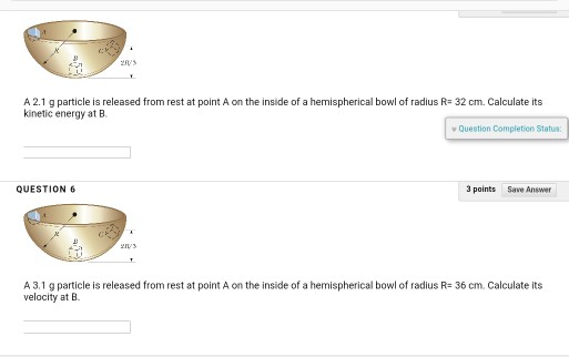 Solved A 2.1 g particle is released from rest at point A on | Chegg.com