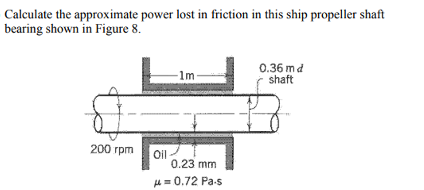 Solved Calculate the approximate power lost in friction in | Chegg.com Solved Calculate the approximate power lost in friction in | Chegg.com