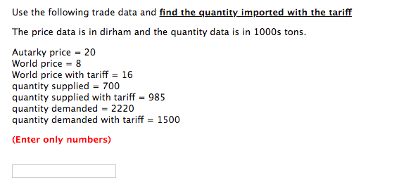Solved Use the following trade data and find the quantity | Chegg.com