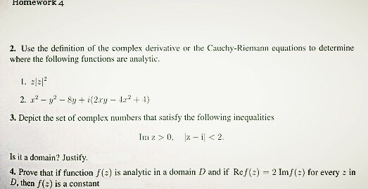 Solved Use the definition of the complex derivative or the | Chegg.com