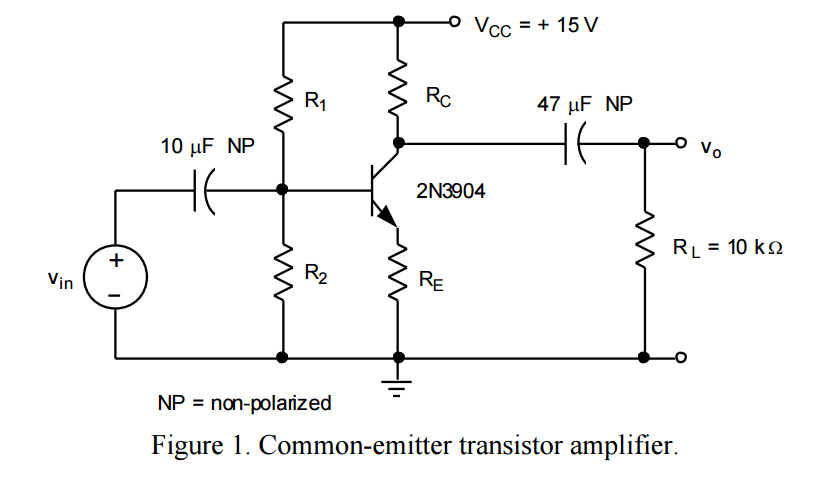 Solved Design a moderate-gain (Av ≈ 10) common-emitter | Chegg.com