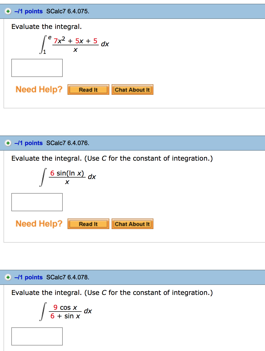 Solved Evaluate the integral. Integral limit 1 to e 7x^2 + | Chegg.com