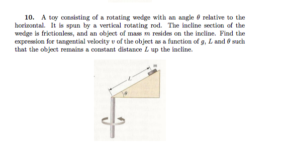 Solved A toy consisting of a rotating wedge with an angle | Chegg.com