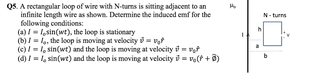 Solved A rectangular loop of wire with N-turns is sitting | Chegg.com