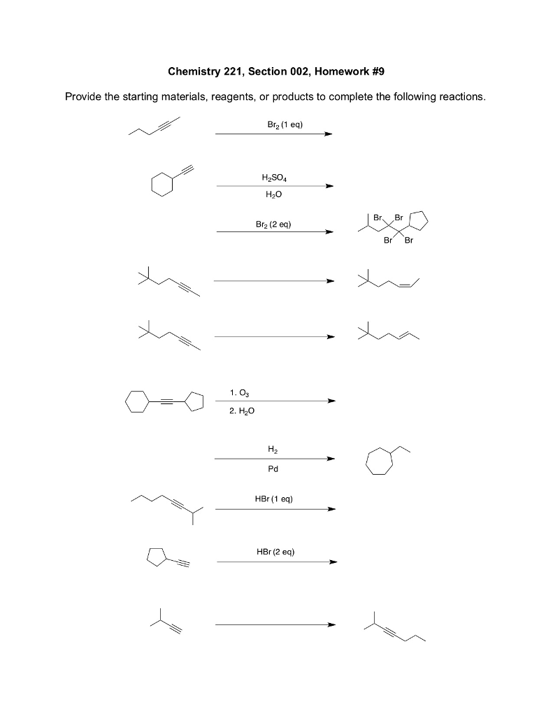 Solved Chemistry 221, Section 002, Homework #9 Provide the | Chegg.com