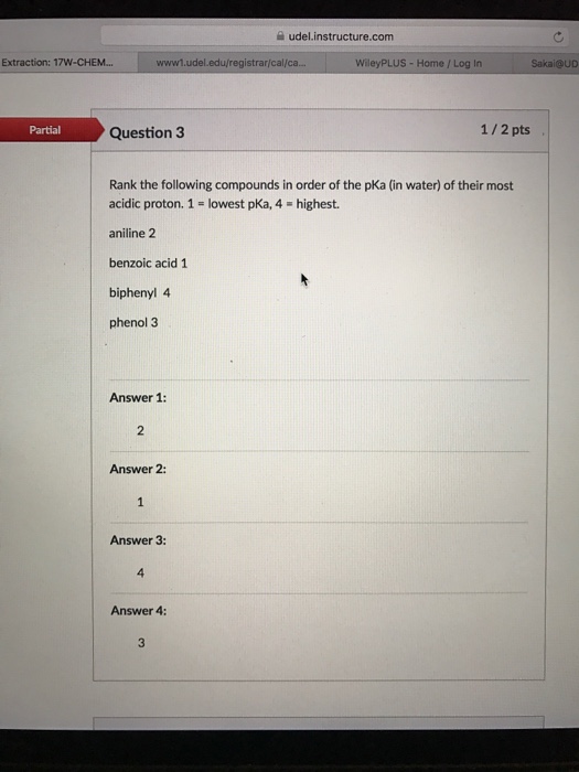 Solved Rank the following compounds in order of the pKa (in | Chegg.com