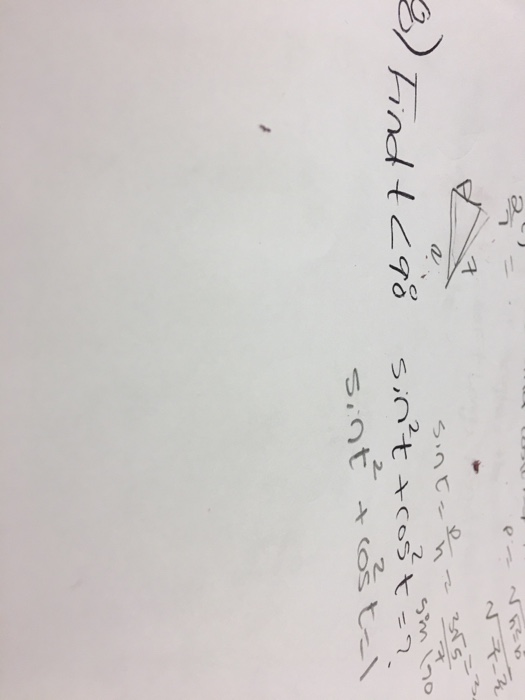 Solved Find t angle 90 degree sin^2t + cos^2t = ? | Chegg.com