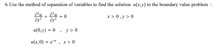 Solved 6.Use the method of separation of variables to find | Chegg.com