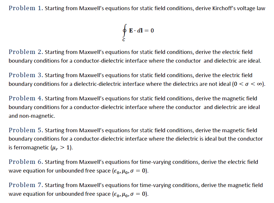 Solved Starting from Maxwell's equations for static field | Chegg.com