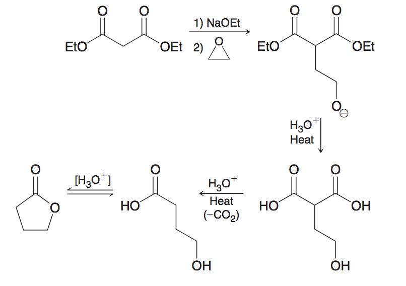 Solved 1) NaOEt Eto Eto OEt H2O 3 Heat H3o1 Hea HO (-CO2) HO | Chegg.com
