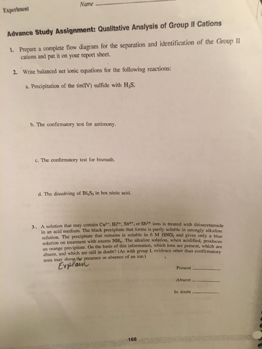 Solved Advance Study Assignment: Qualitative Analysis of | Chegg.com