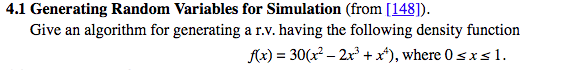 Solved 4.1 Generating Random Variables for Simulation (from | Chegg.com