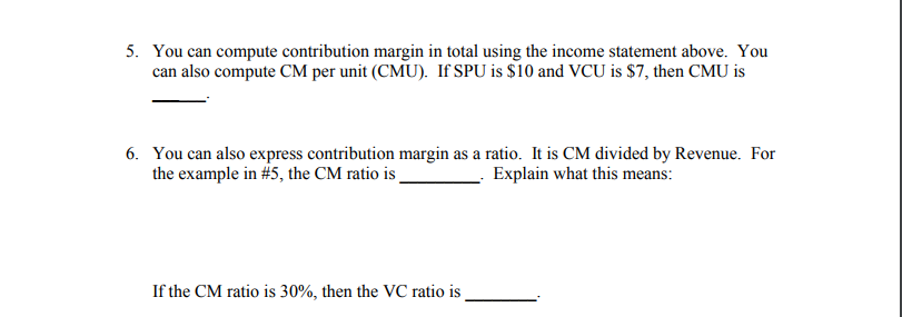Solved You can compute contribution margin in total using | Chegg.com