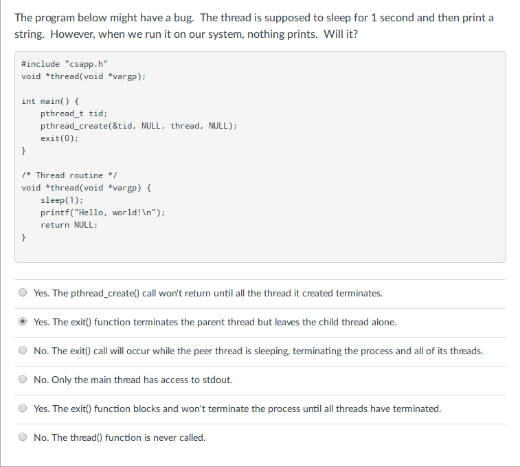 Solved The Program Below Might Have A Bug The Thread Is 
