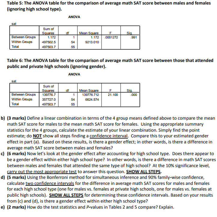 Solved 4. (Five parts; 18 marks in total) A study was | Chegg.com