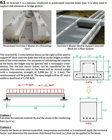 Solved 6.1 An inverted T is a common reinforced or | Chegg.com