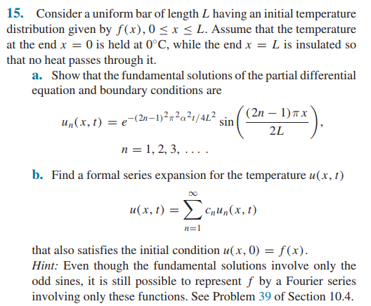 Solved 15. Consider a uniform bar of length L having an | Chegg.com