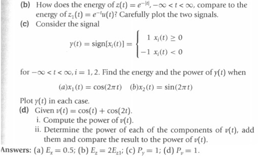 Solved How does the energy of z(t) = e^-[t], -infinity