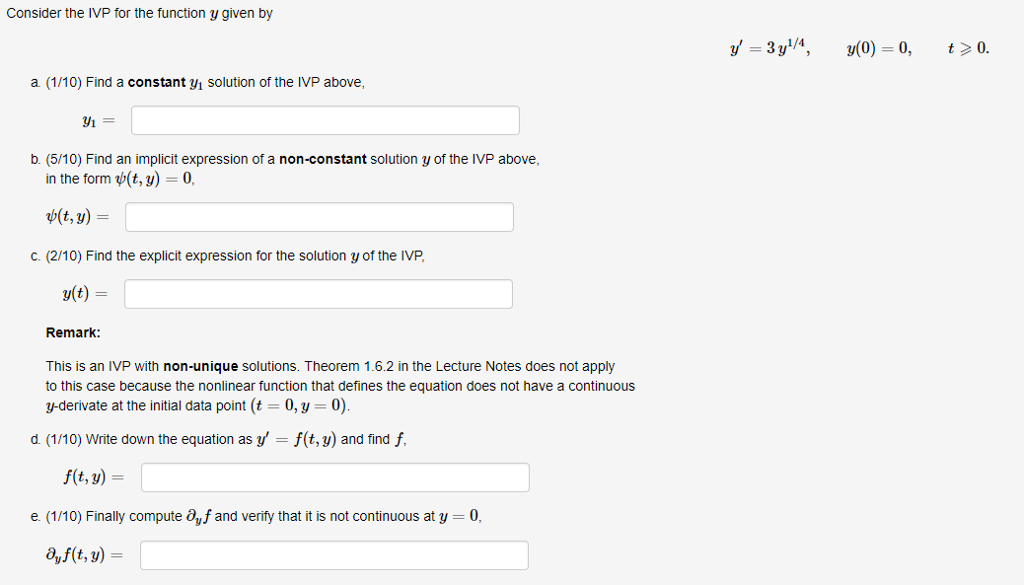 Solved Consider the IVP for the function y given by y' = | Chegg.com