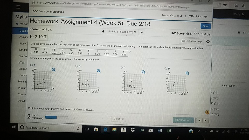 Statistics And Probability Archive | February 18, 2018 | Chegg.com