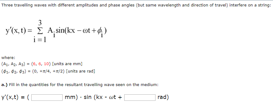 Solved Three traveing waves with different amplitudes and | Chegg.com
