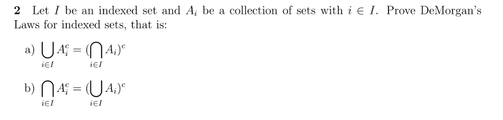 Solved Let I be an indexed set and Ai be a collection of | Chegg.com