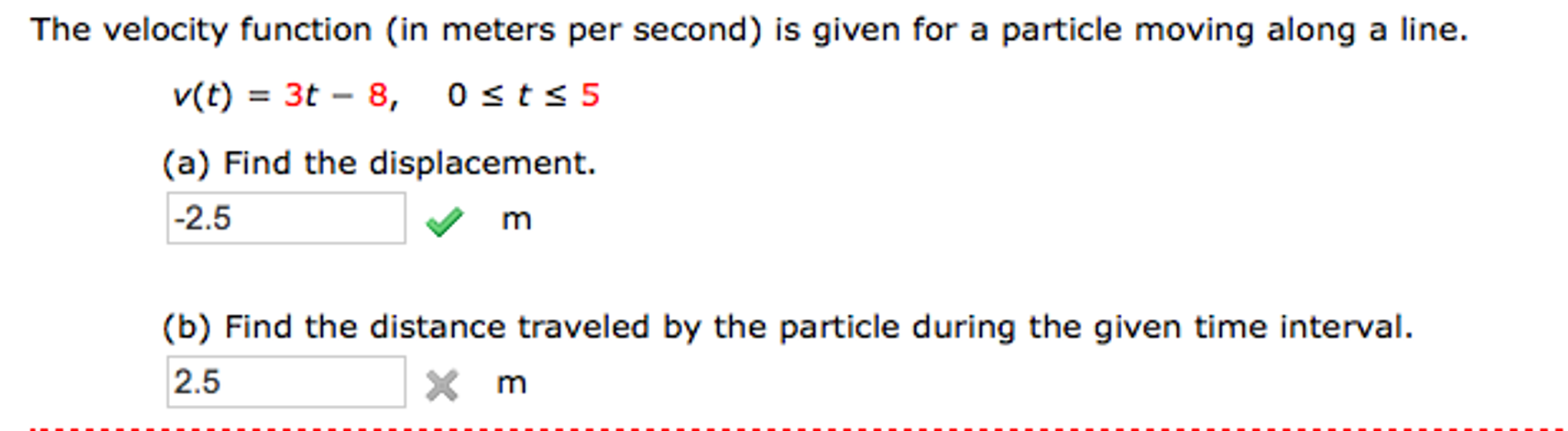 Solved The velocity function (in meters per second) is given | Chegg.com