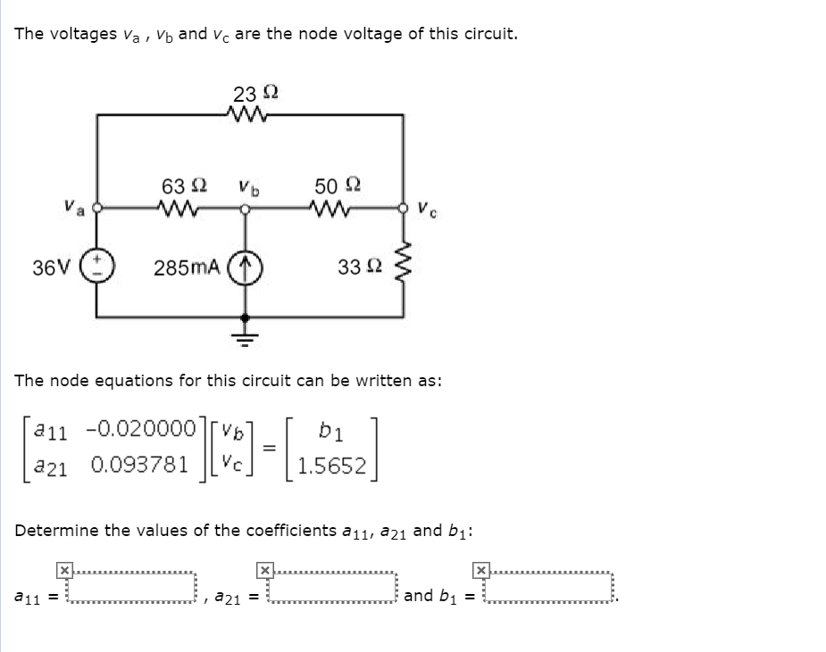 Solved The voltages Va , Vb and Vc are the node voltage of | Chegg.com