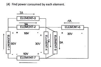 Solved (4) find power consumed by each element. | Chegg.com