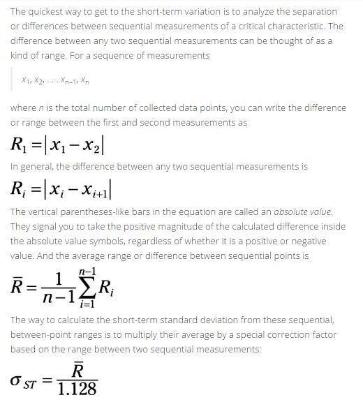 Solved How to calcuclate the short-term standard deviation? | Chegg.com
